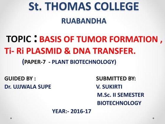 Ti plasmid as a vector, | PPT