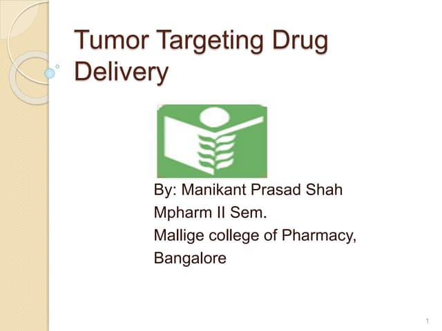 TUMOR TARGETING DRUG DELIVERY | PPTX