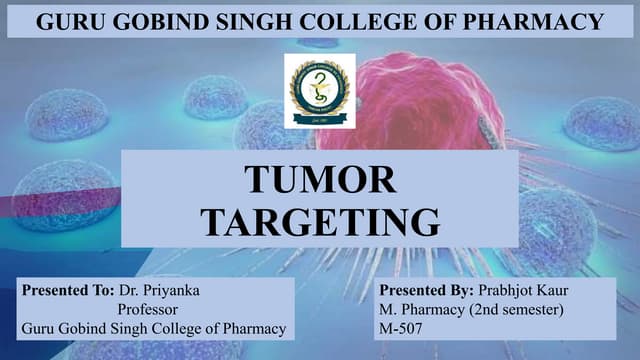 TUMOR TARGETING DRUG DELIVERY | PPTX