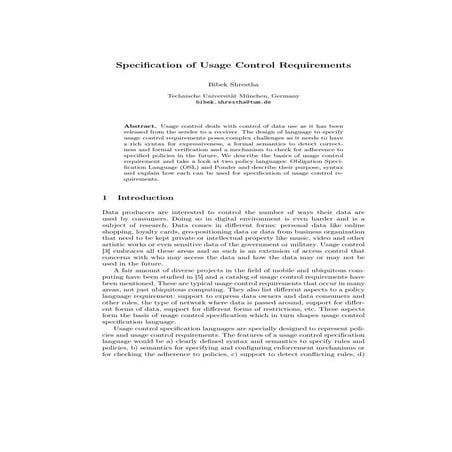 Tum seminar specification of usage control requirements | PDF ...