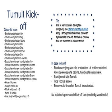 DIY Kick-off Tumultmateriaal - Tumult klassiekers | PPT