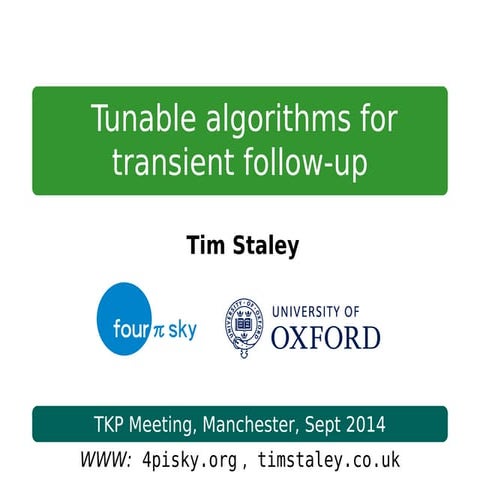 Tunable Algorithms For Transient Follow Up Ppt 4550