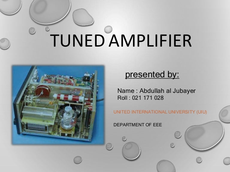 Presentation on tuned amplifiers