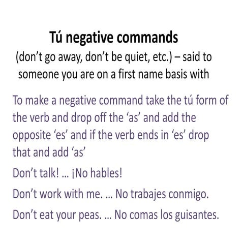 Tú neg commands | PPT