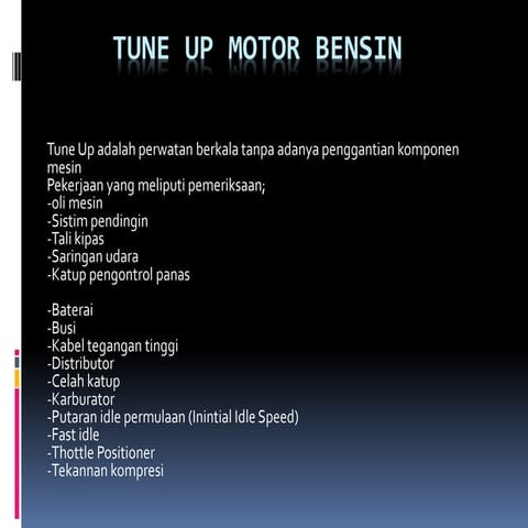 PowerPoin Tune Up Motor Bensin | PPTX