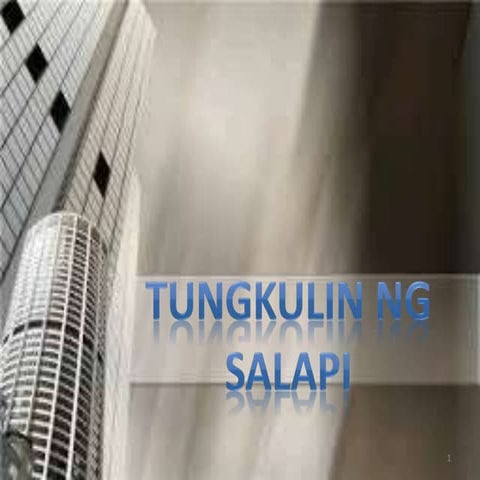 Tungkulin ng salapi | PPTX