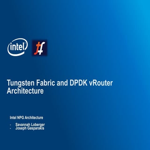 Tungsten Fabric and DPDK vRouter Architecture | PPTX | Computer Networking | Computing