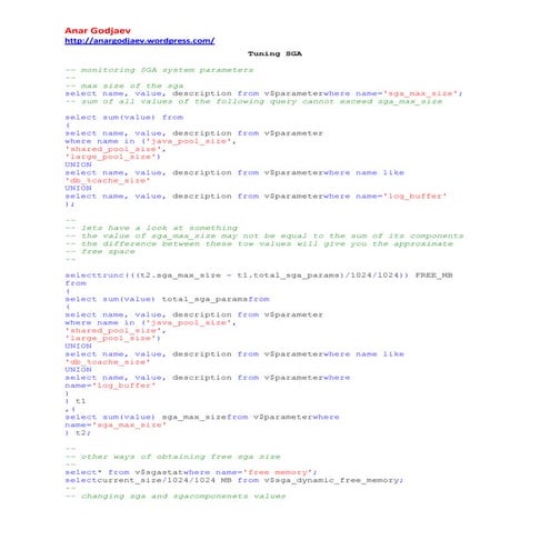 Tuning Sga Docx Databases Computer Software And Applications