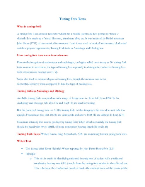 Tuning fork test | PPTX | Ear, Nose and Throat Conditions | Diseases ...