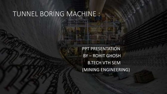 Tunnel Boring Machines (TBM) | PDF