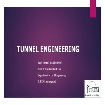 Tunnel engineering | PPTX | Rail Travel | Travel Type