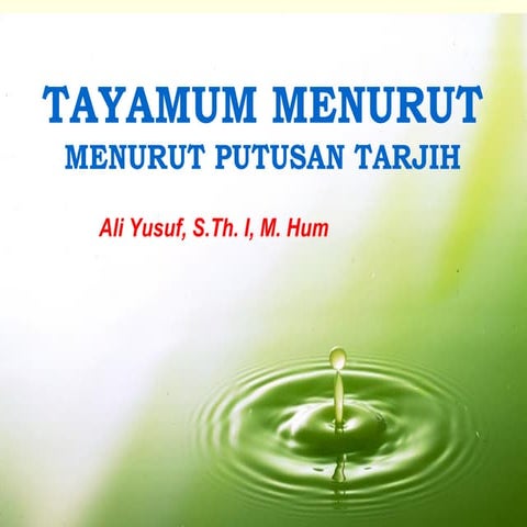Tuntunan Tayamum dan Mandi Wajib Menurut HPT | PDF