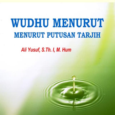 Tata cara Wudhu menurut HPT Muhammadiyah | PDF