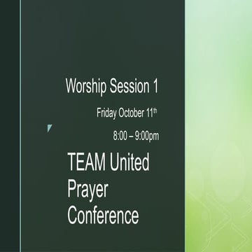 TUPC Worship Session 1 for singing and worship | PPT