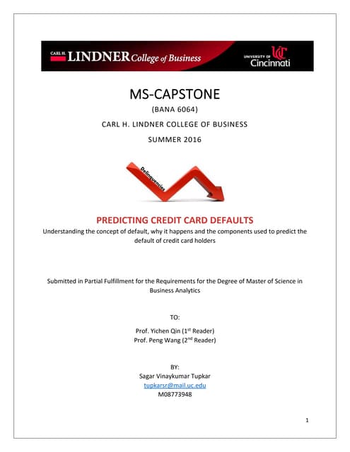 Predicting Credit Card Defaults Using Machine Learning Algorithms Pdf