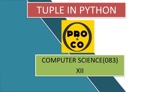 Tuple In Python Pptx Programming Languages Computing