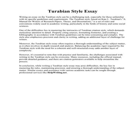 Turabian Style Essay | PDF
