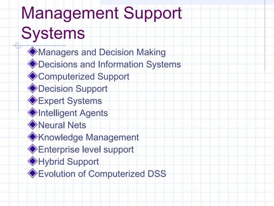 DSS and Expert System.pptx taxonomy classification characteristics components applications | PPTX