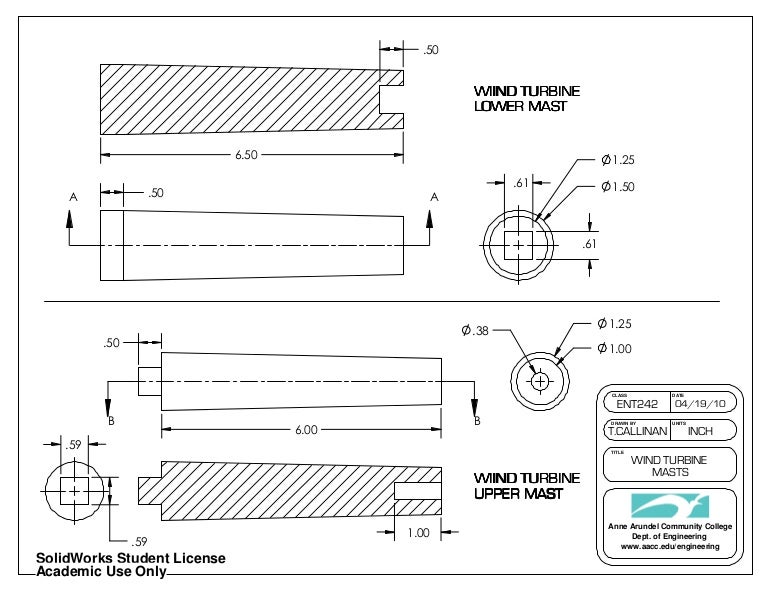 Turbine mast drawings