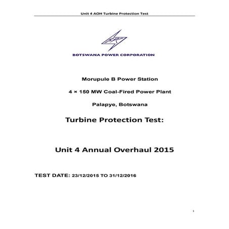 Turbine protection test u4 | PDF