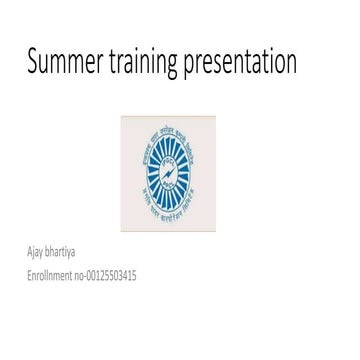 IPGCL PPCL SUMMER TRAINING PPT | PPTX