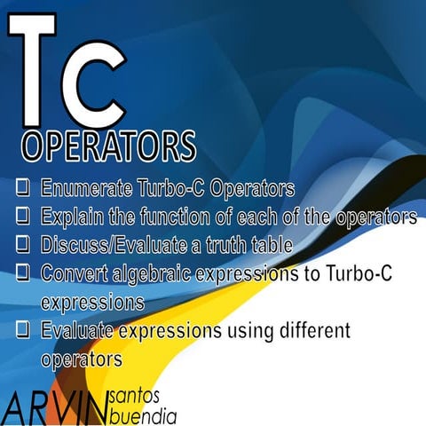 Turbo-C Operators | PPT