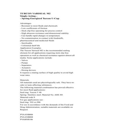 China TURCON VARISEAL M2 | PDF