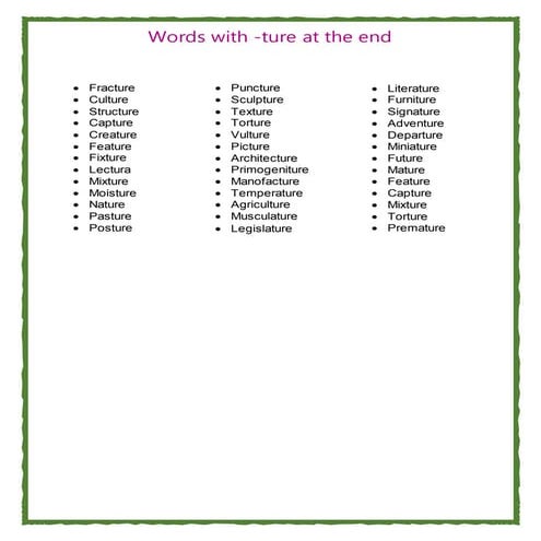 -ture words | DOCX