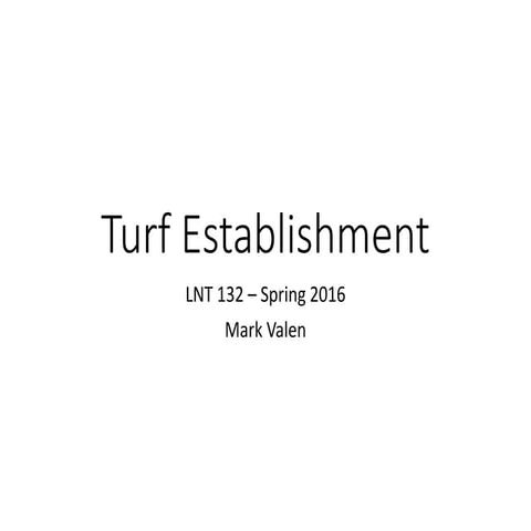 Turf Establishment | PDF