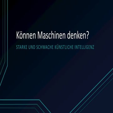 Alan Turing - Artificial Intelligence - Können Maschinen denken? | PDF