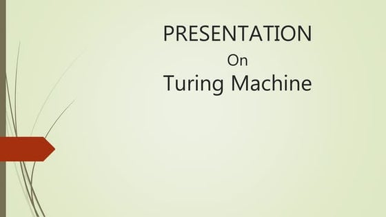 Turing Machine Pptx Programming Languages Computing