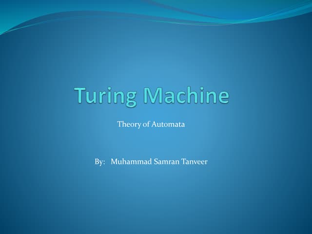 Turing Machine Pptx Programming Languages Computing