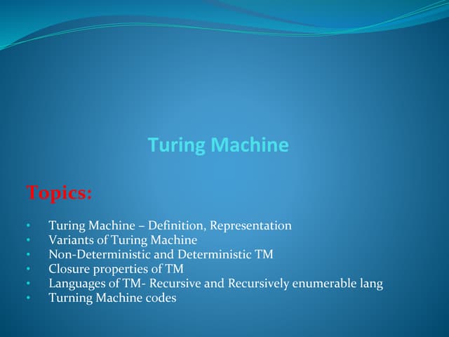 Automata Theory Turing Machine Pptx Programming Languages Computing 3160