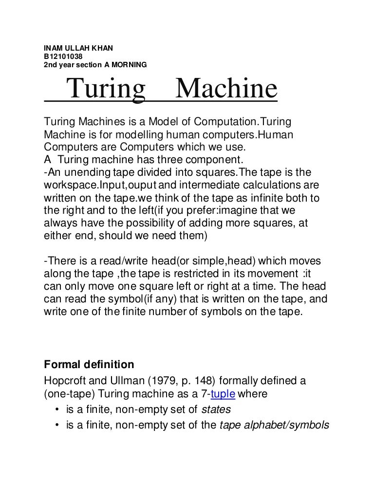 Turing Machineautomata 