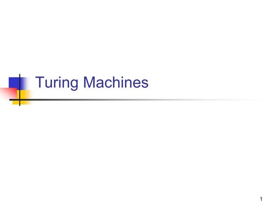 Turing Machine and Multiple Turing Machine | PPT