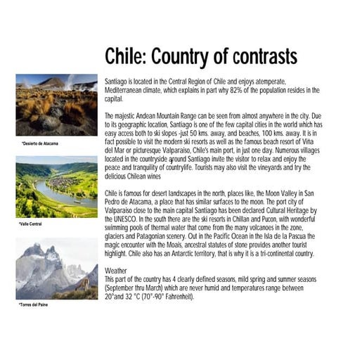 Tourism in Chile | PDF