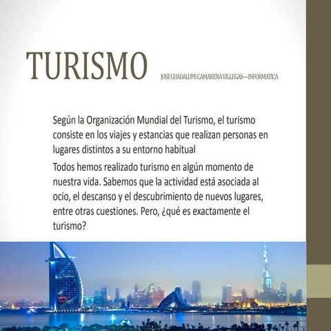 EL TURISMO | PPTX