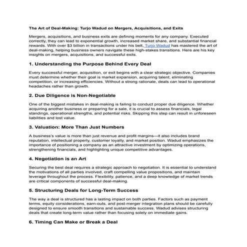 Turjo Wadud on Mergers, Acquisitions, and Exits.pdf