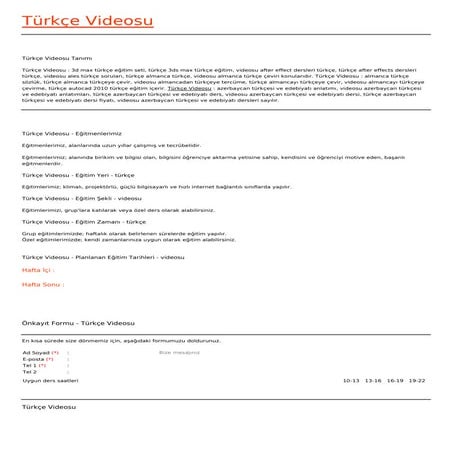Turkce videosu | PDF