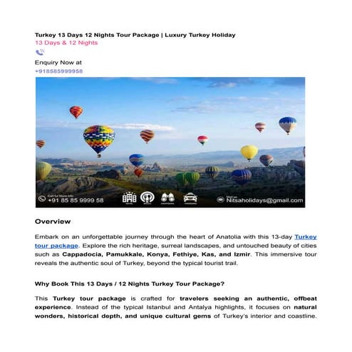 Turkey 13 Days 12 Nights Tour Package _ Luxury Turkey Holiday.pdf