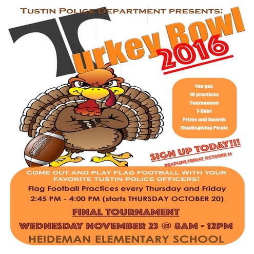 Turkey Bowl 2016 Pdf