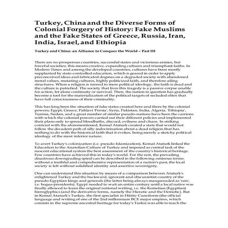 Turkey, China and the Diverse Forms of Colonial Forgery of History ...