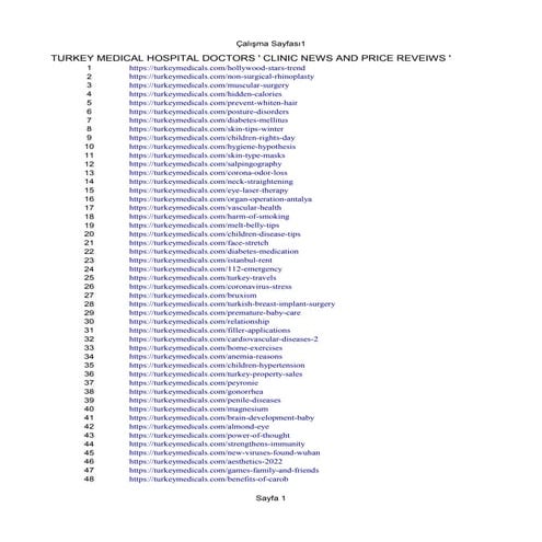 Turkey medical hospital doctors ' clinic news and price reveiws ' | PDF