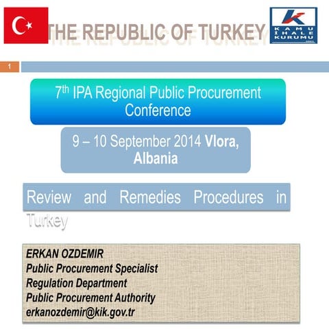 Ahu Meryem Daloglu, SIGMA Public procurement review bodies conference ...