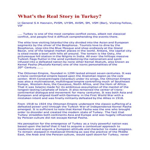 Turkey's real story | PDF