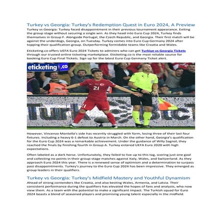 Turkey vs Georgia Tickets: Turkey's Redemption Quest in Euro 2024, A ...