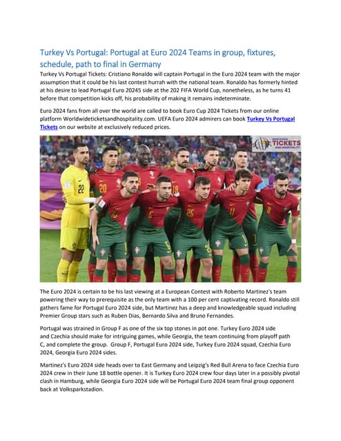 Turkey Vs Portugal Turkey is ready for UEFA Euro 2024 Championship.docx