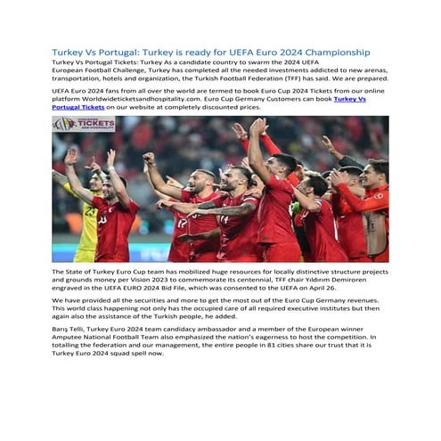Turkey Vs Portugal Turkey is ready for UEFA Euro 2024 Championship.docx