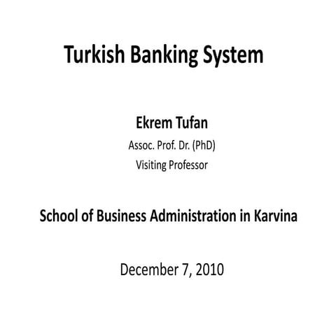 Turkish banking system | PPT