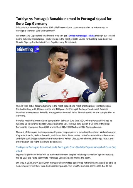 Portugal Vs Czechi-Cristiano Ronaldo poised for record as Portugal name ...